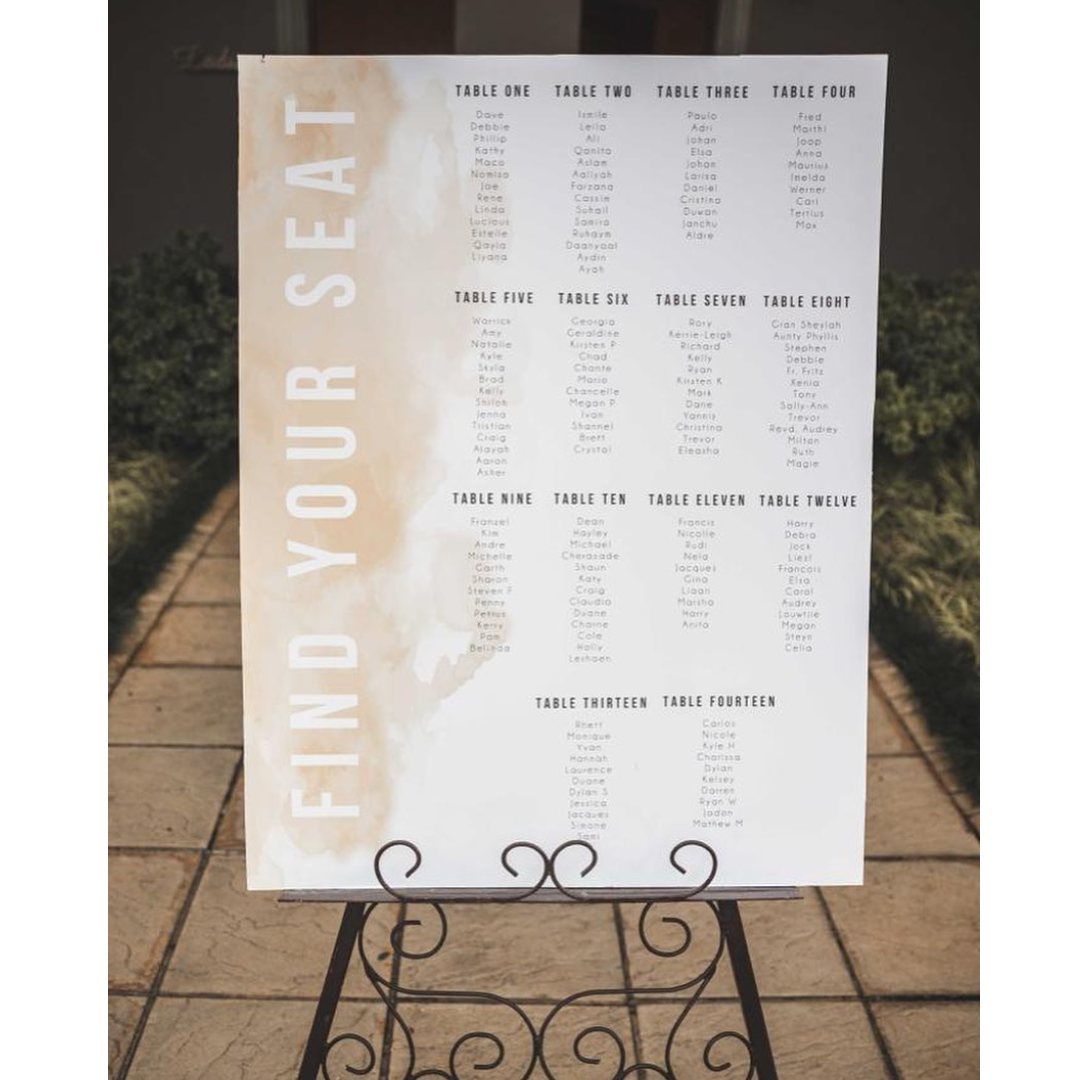 Weddings | Table Seating Board Watercolour| Get Best Wedding Supplies ...