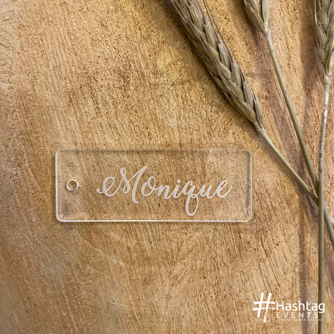 Rectangular Perspex Place Tags (Engraved) | Get Best Wedding Supplies ...